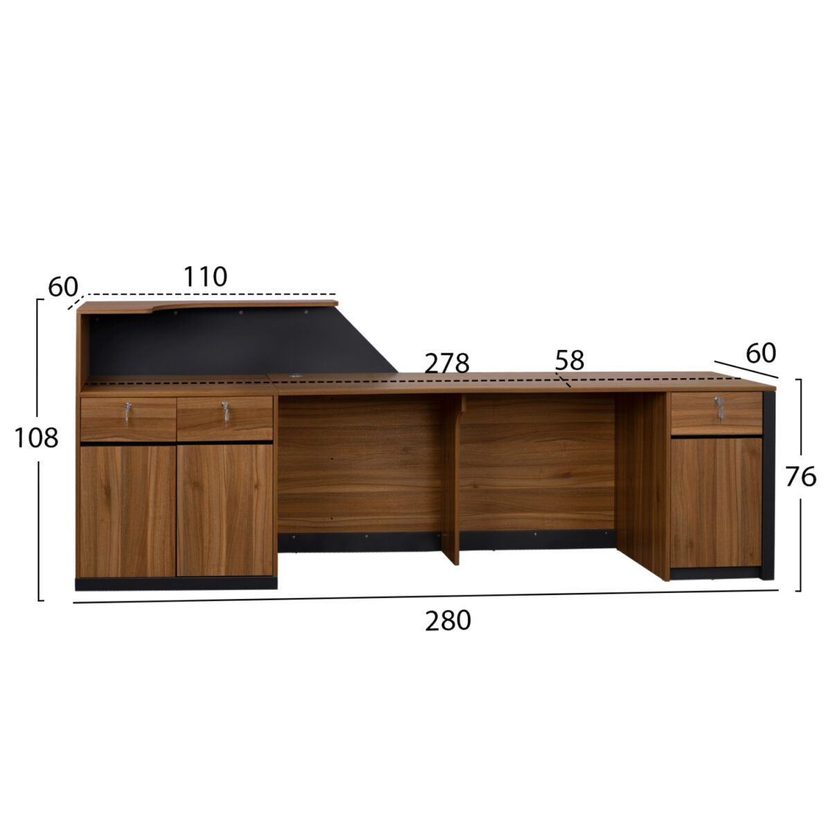 Professional Reception Desk Hm2352 280x62x108cm - HomePaketo.com ...