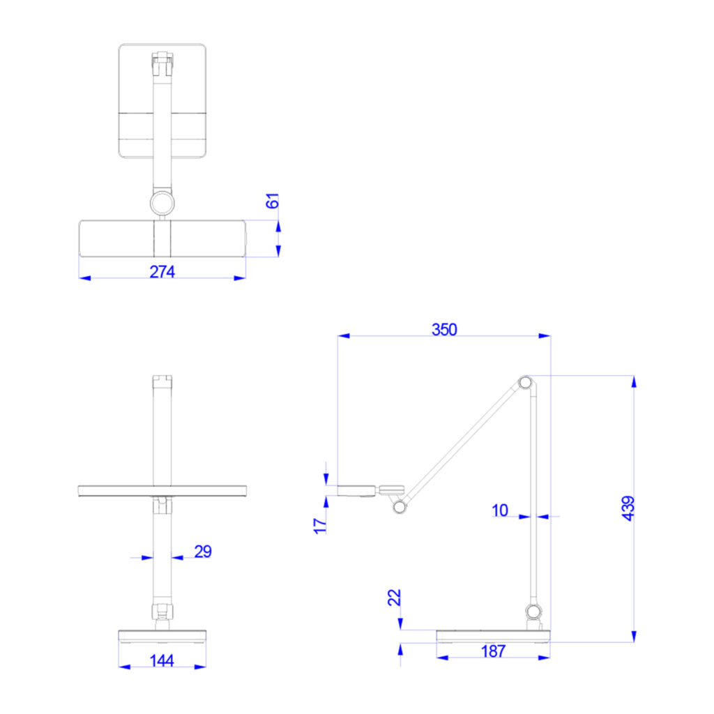 Desk Lamp Led Blain Pro Hm4461.08 Brushed Silver Abs 35x43,9hcm ...