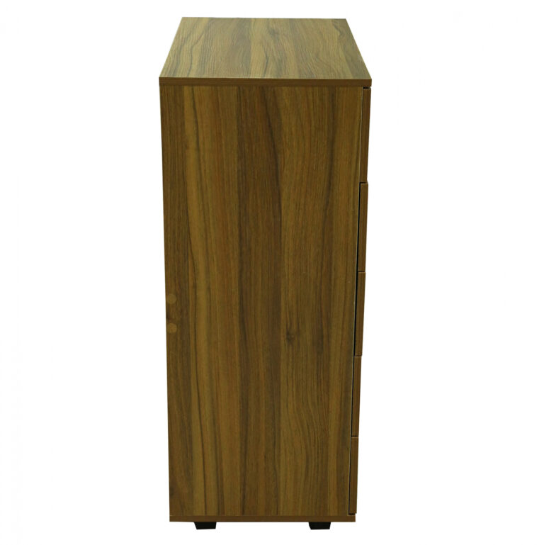 Melamine Dresser Thorg Hm8995.02 With 5 Walnut-colored Drawers ...