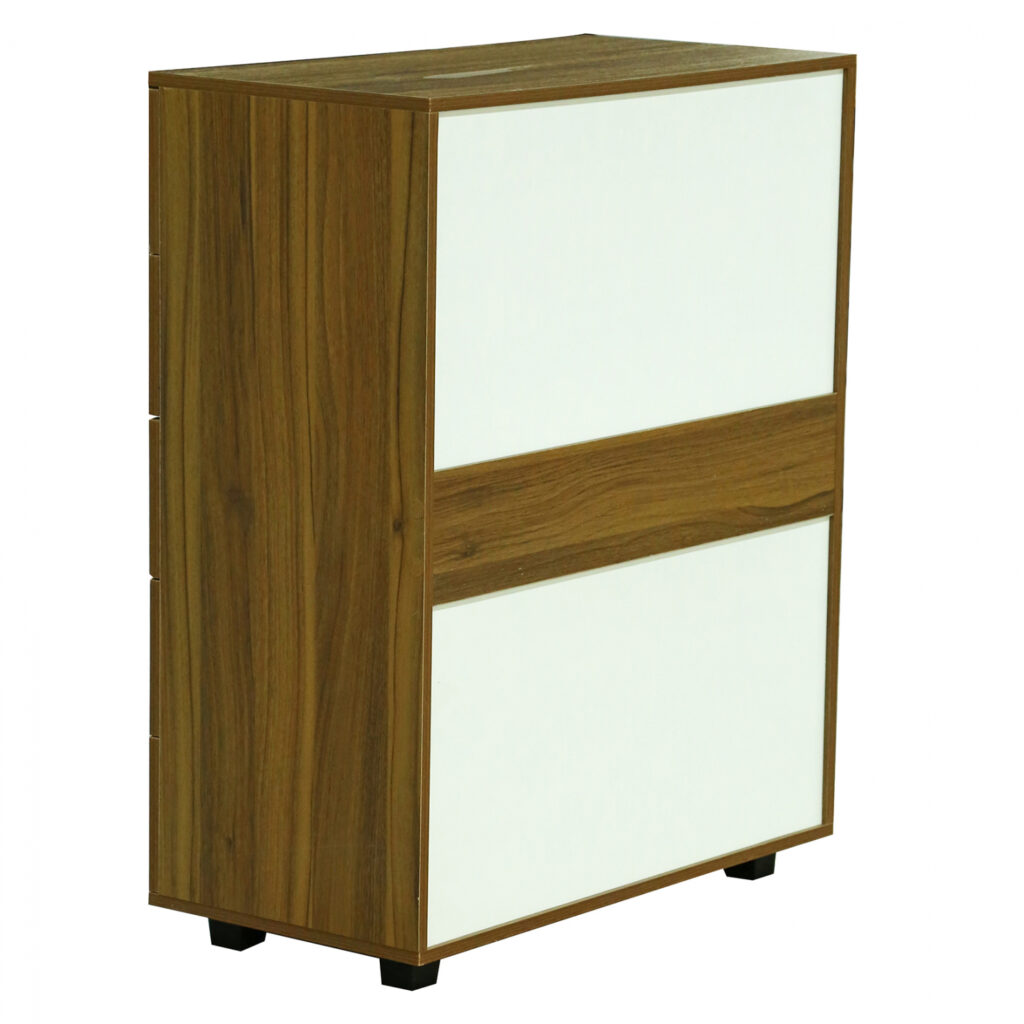 Melamine Dresser Thorg Hm8995.02 With 5 Walnut-colored Drawers ...
