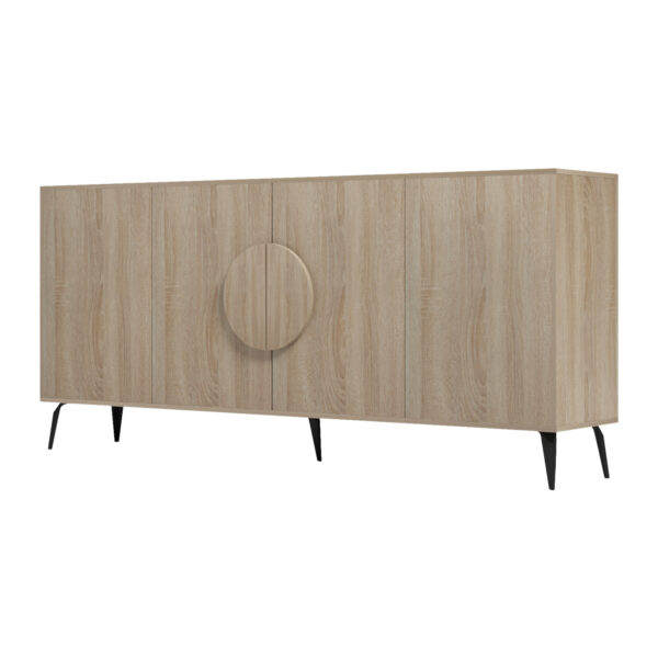 Sideboard Savore Hm18368.01 Melamine In Sonama-black Metal Legs 180x35 ...