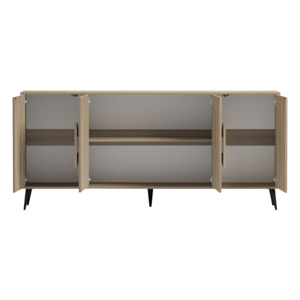 Sideboard Savore Hm18368.01 Melamine In Sonama-black Metal Legs 180x35 ...