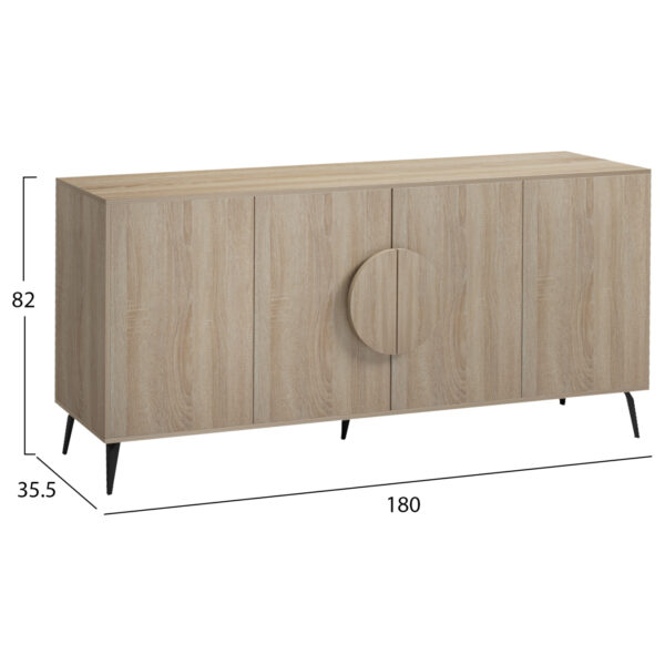 Sideboard Savore Hm18368.01 Melamine In Sonama-black Metal Legs 180x35 ...